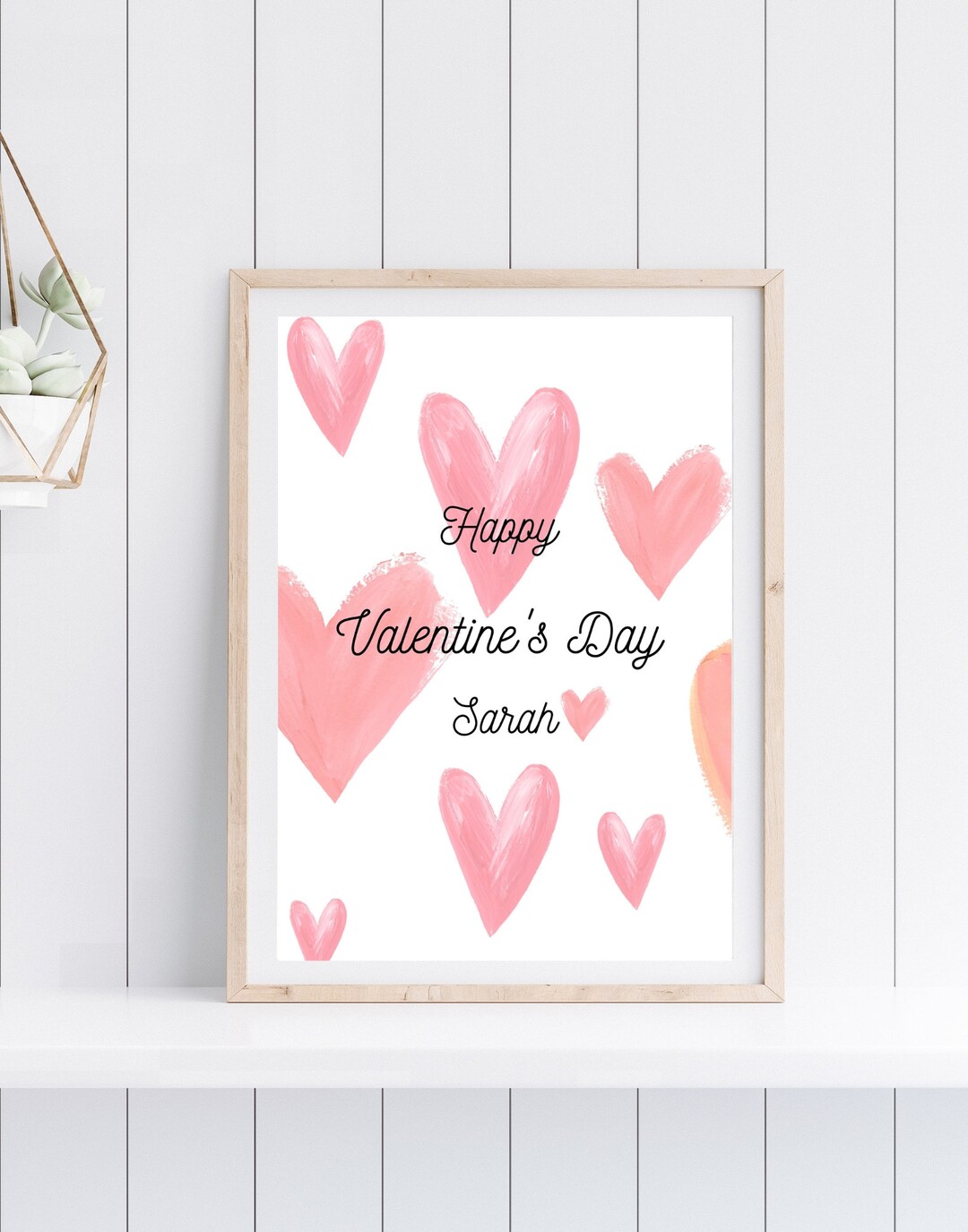Custom Pastel Pink Valentine's Day Printable Wall Art, Valentines Day ...