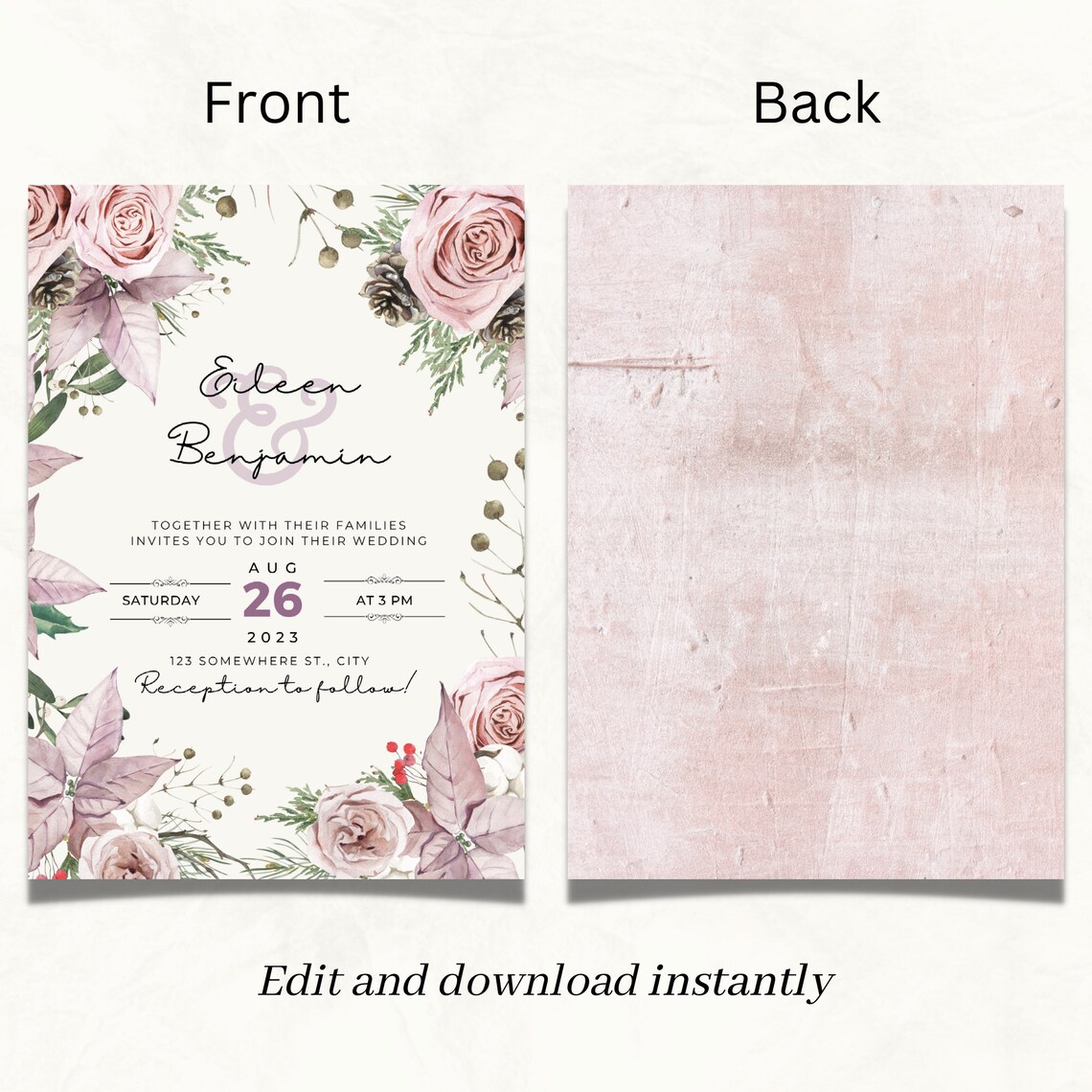 Wedding Invitation Editable Template Personalize With Your - Etsy