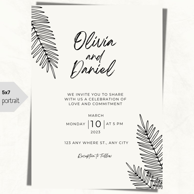 Wedding Invitation Editable Template Personalize With Your Etsy