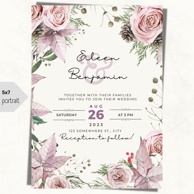 Wedding Invitation Editable Template Personalize With Your - Etsy