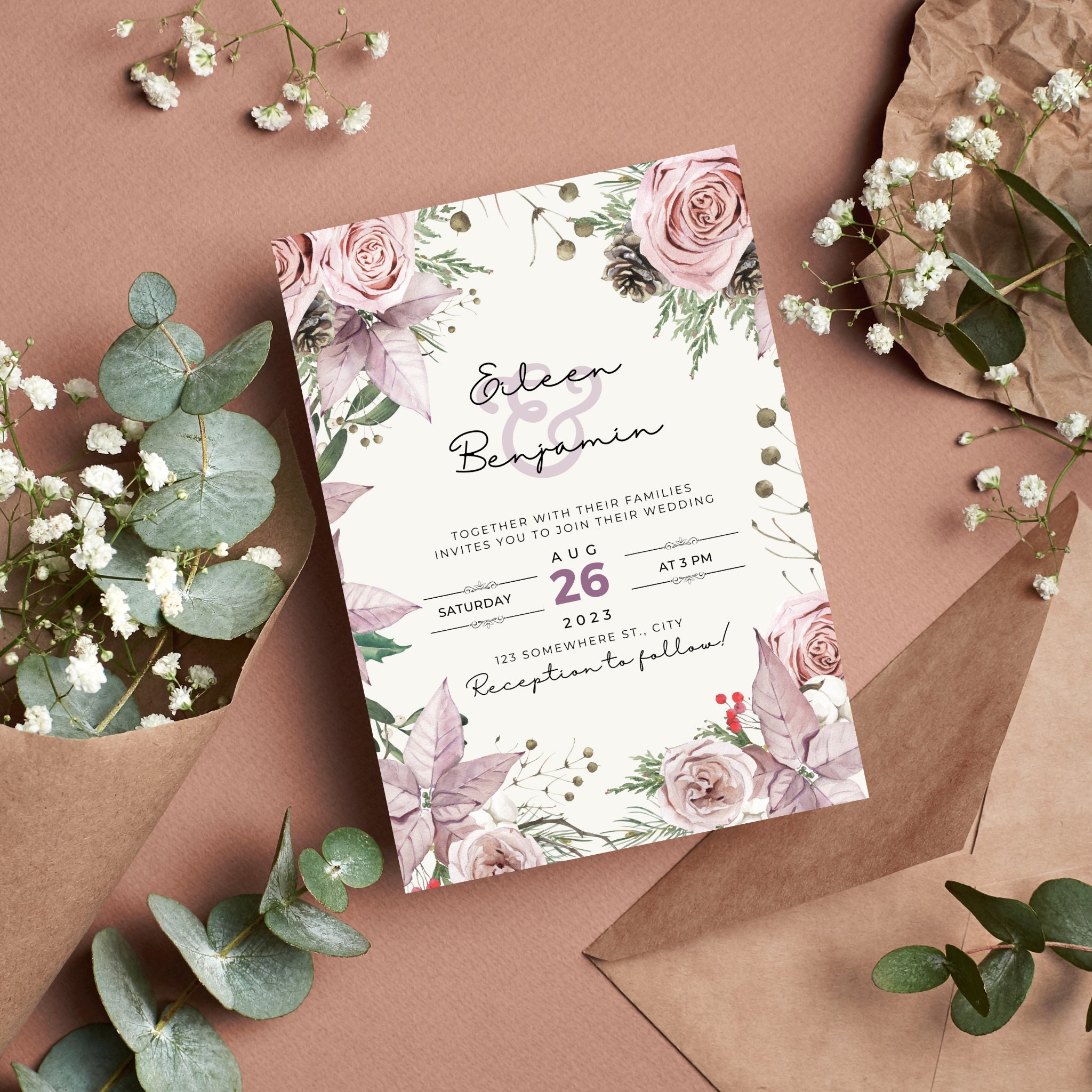 Wedding Invitation Editable Template Personalize With Your - Etsy