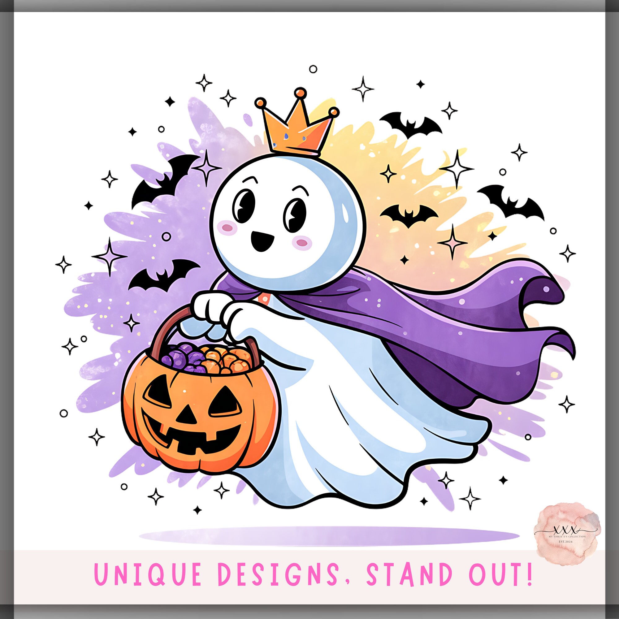 Adorable Halloween Ghost Clipart Set | Cute Kawaii Ghost With Pumpkins ...