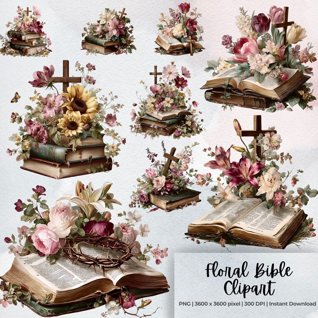 Bible Clipart PNG, Christian PNG, Faith PNG, Religious Clipart, Cross ...