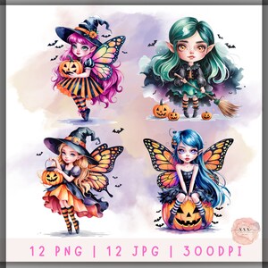 Halloween Fairy Clipart Bundle – 12 Enchanting Designs for Crafts ...