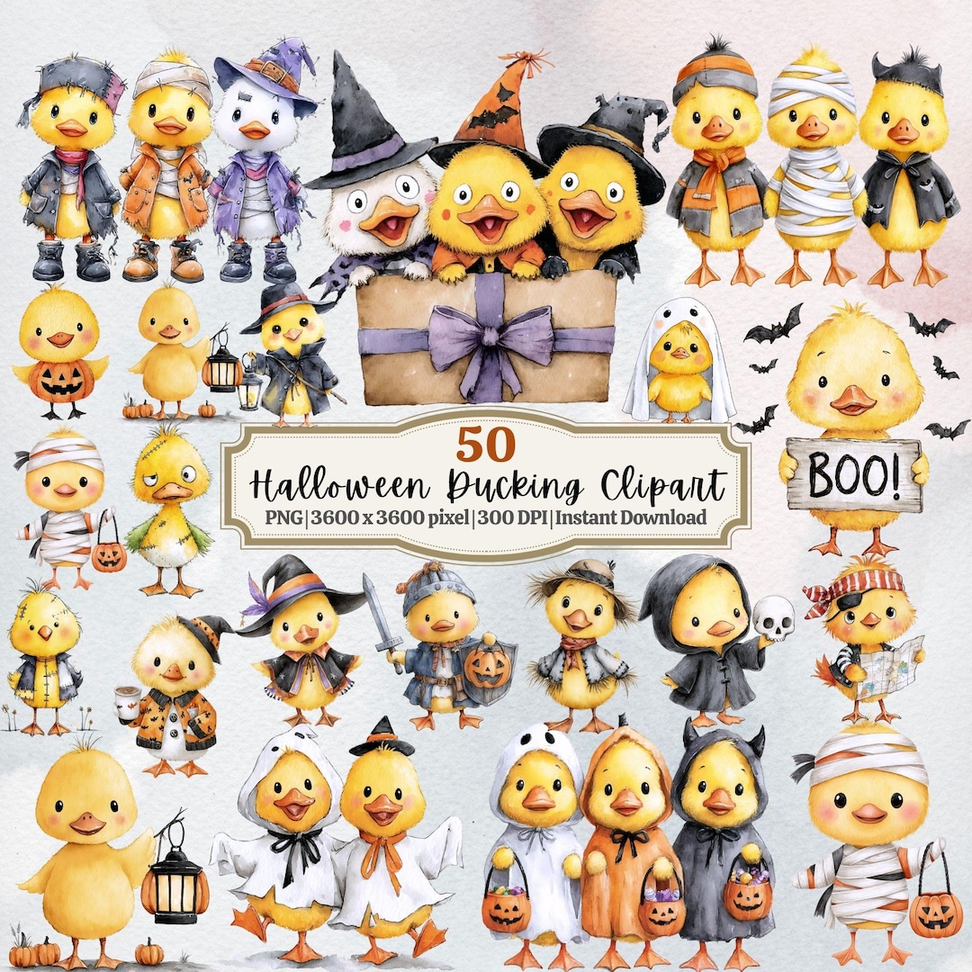 Halloween Duckling Clipart PNG, Halloween Duck, Cute Halloween, Spooky ...