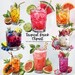Tropical Drink Clipart | Summer Cocktail PNG Set | Watercolor Fruit ...
