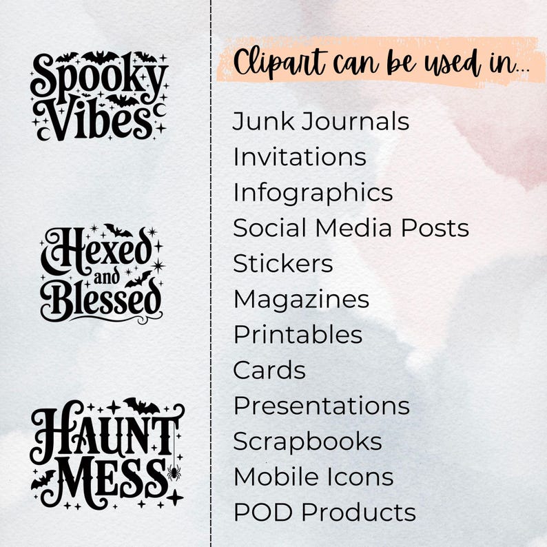 16 Halloween Clipart, Spooky Quotes, Gothic Typography, Halloween ...