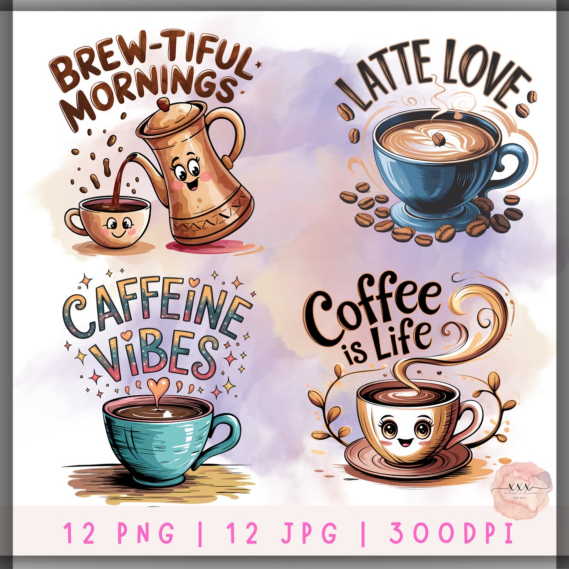 12 Caffeinated Designs for Coffee Lovers for Crafts, Sublimation, and ...
