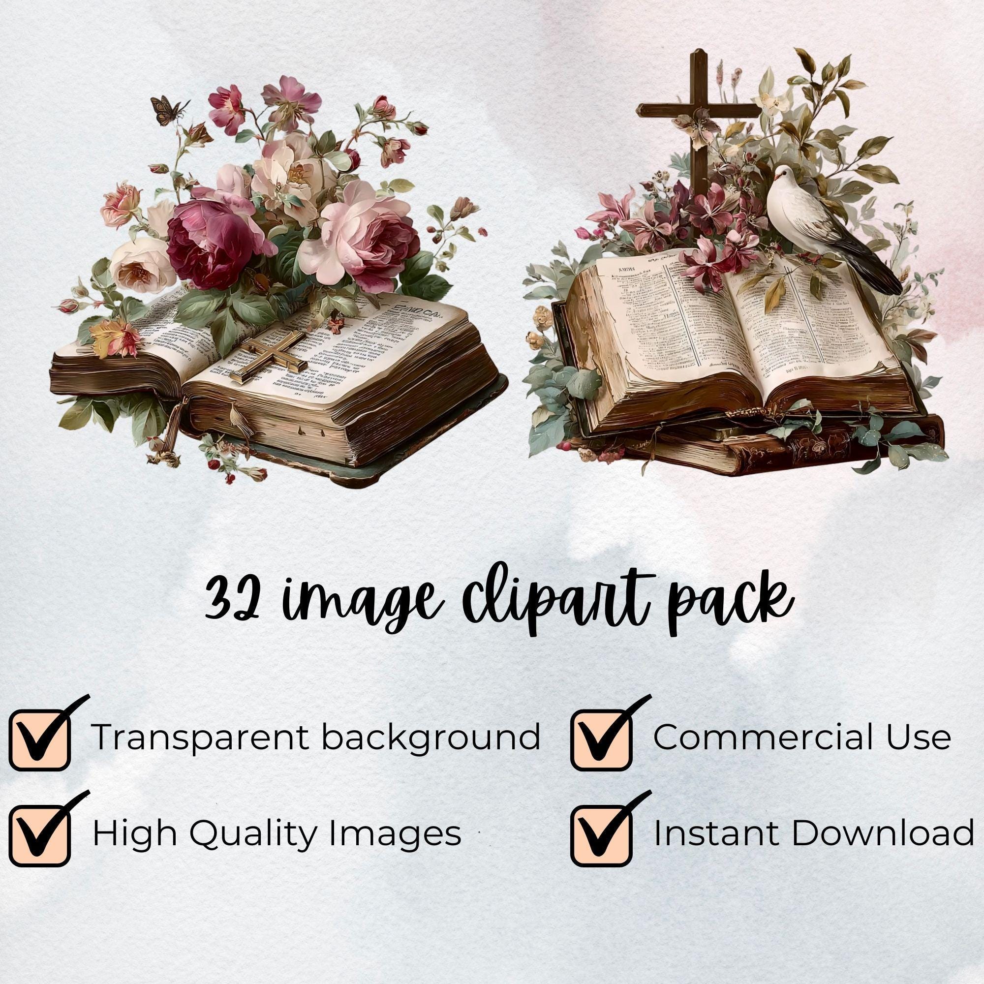 Bible Clipart PNG, Christian PNG, Faith PNG, Religious Clipart, Cross ...