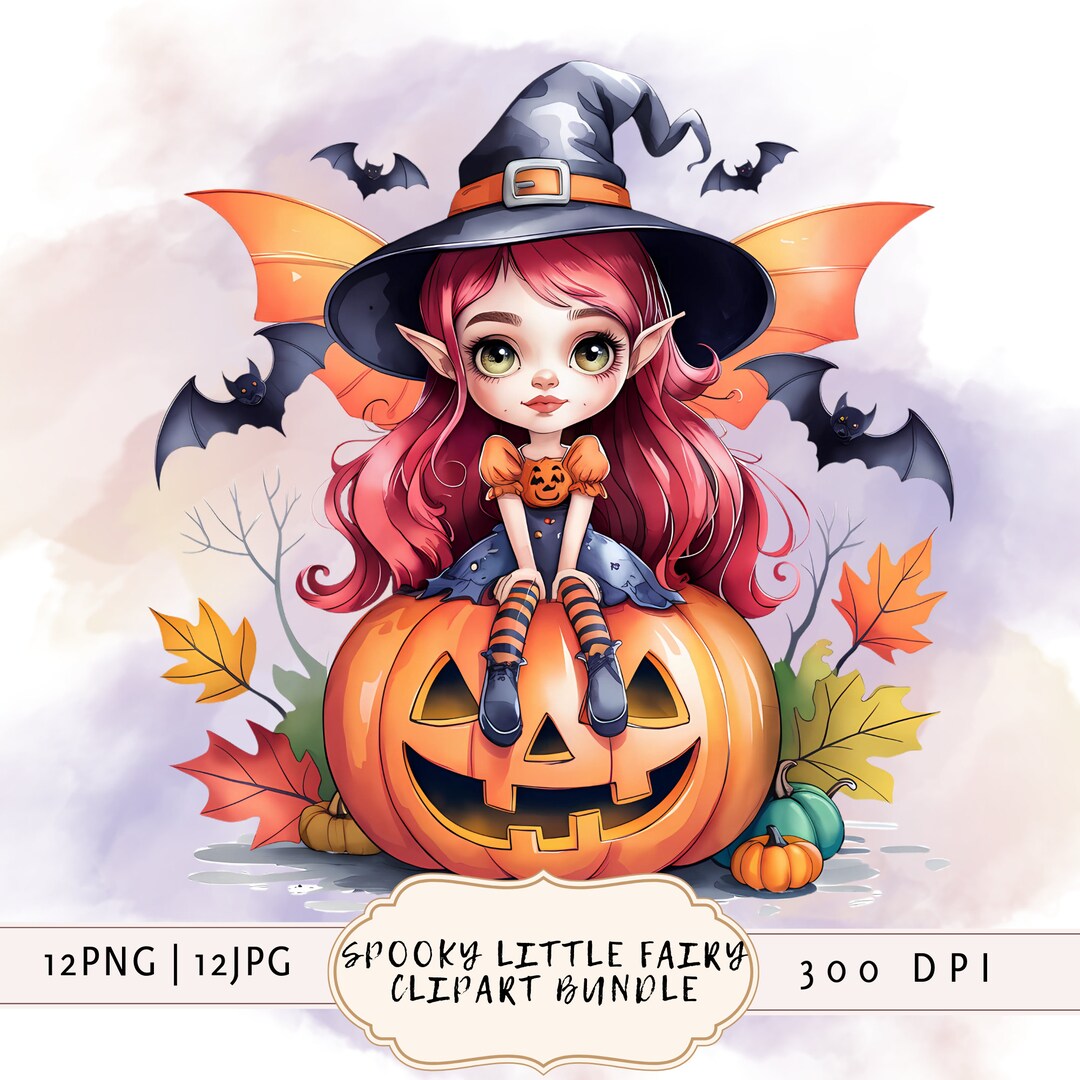 Halloween Fairy Clipart Bundle – 12 Enchanting Designs for Crafts ...