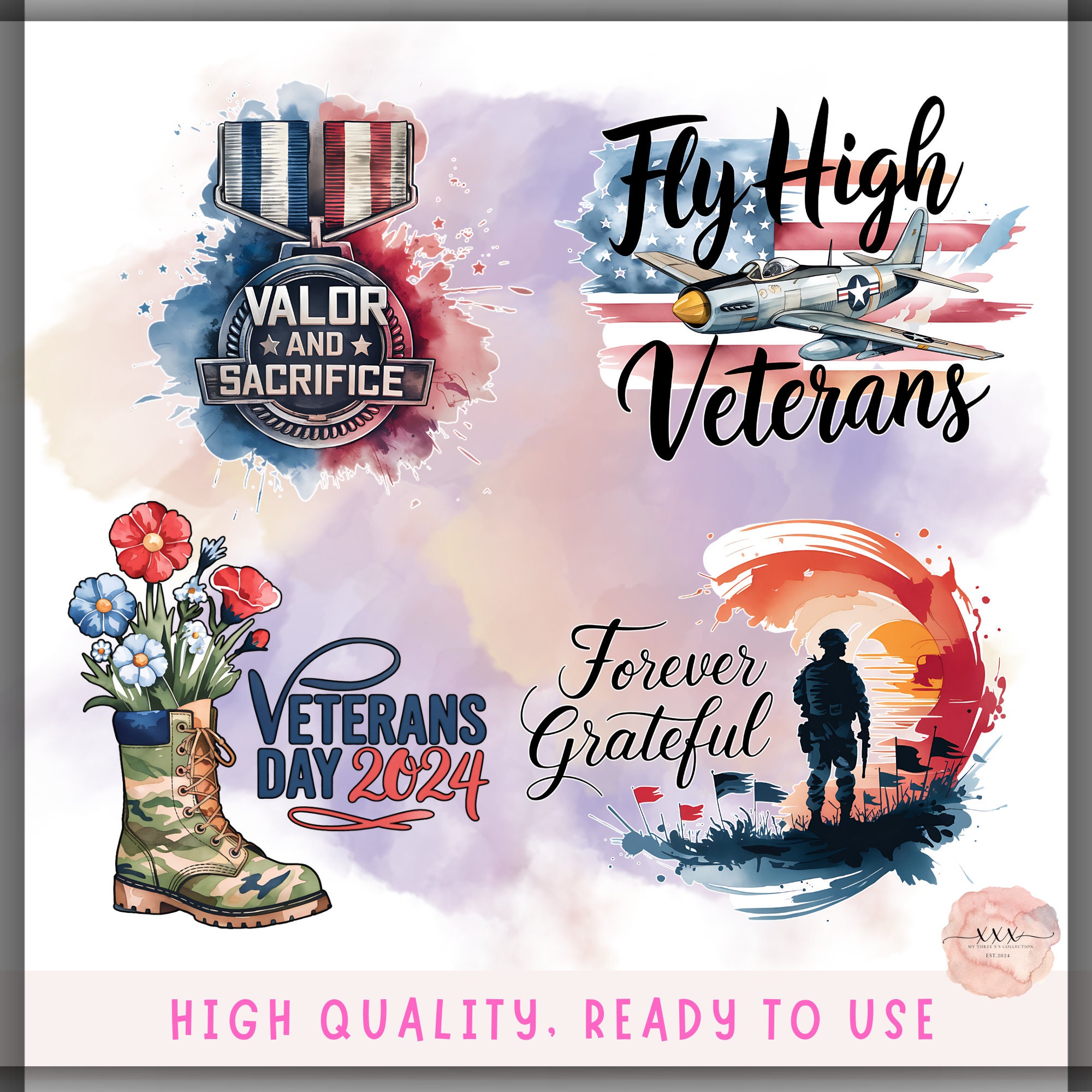 Veterans Day Vol. 1 Clipart Bundle – 12 Patriotic Designs for Crafts ...