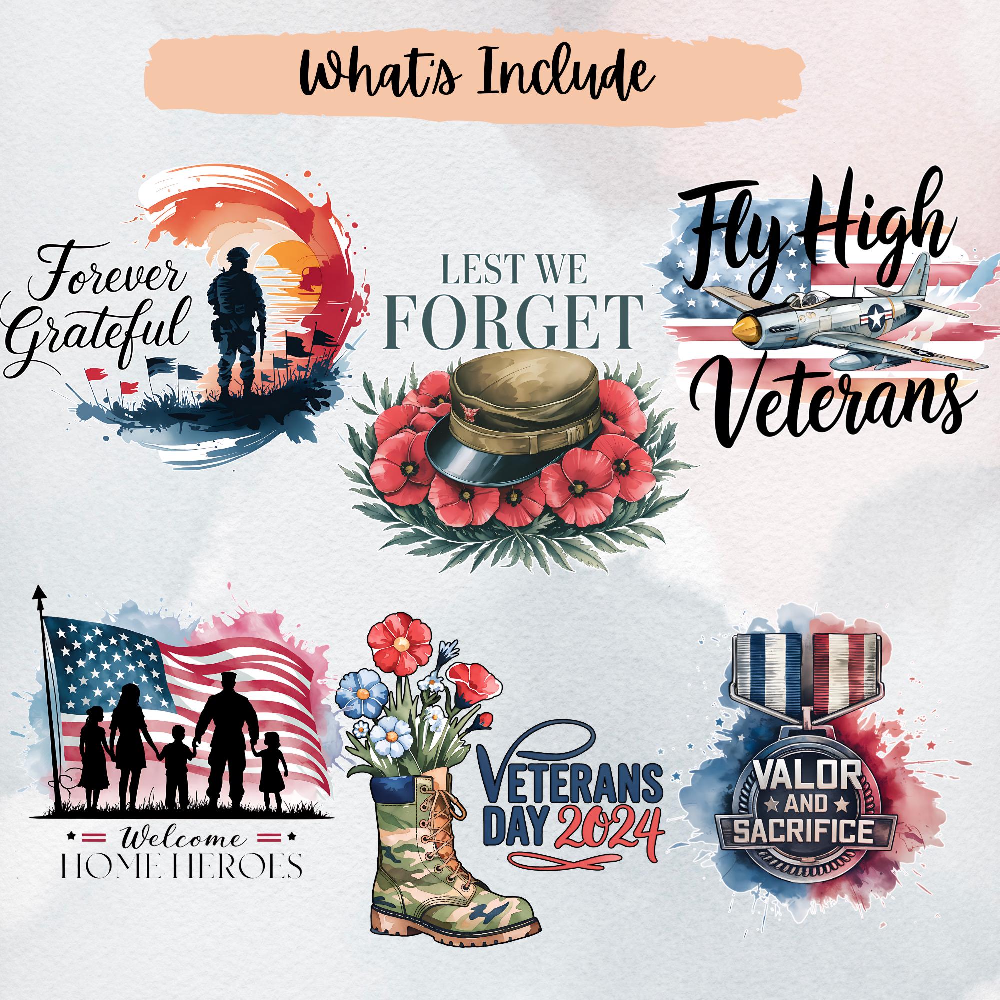 Veterans Day Vol. 1 Clipart Bundle – 12 Patriotic Designs for Crafts ...