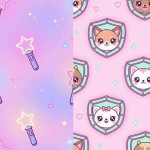 Kpop Demon Hunter Digital Pattern, Kawaii Seamless Pattern, Anime ...