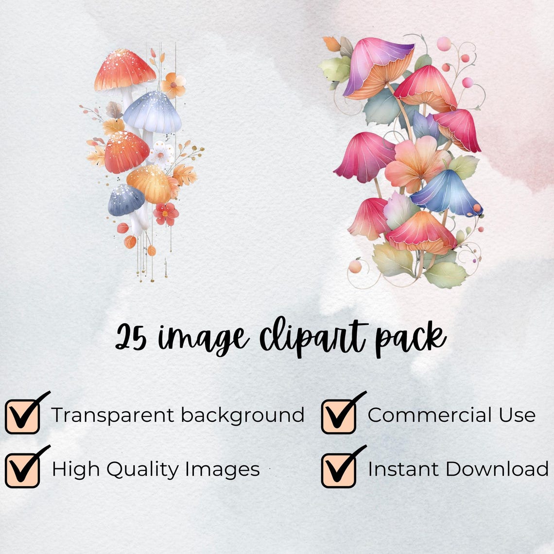 Fantasy Mushroom Borders | Enchanted Forest Border Clipart | Whimsical ...