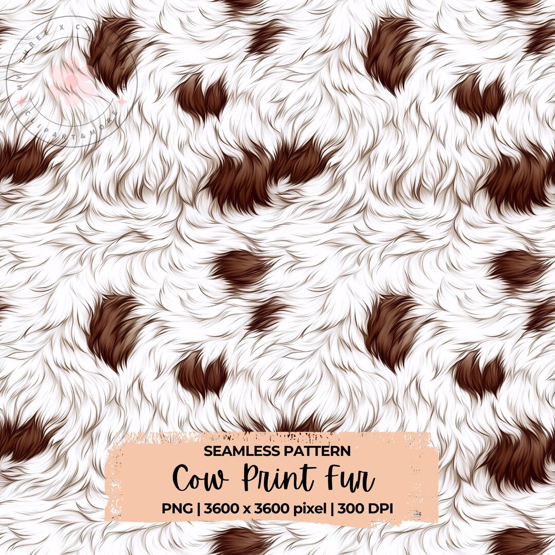Cow Print Fur | Animal Print Pattern | Seamless Repeat | Faux Fur ...