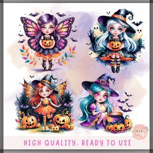 Halloween Fairy Clipart Bundle – 12 Enchanting Designs for Crafts ...