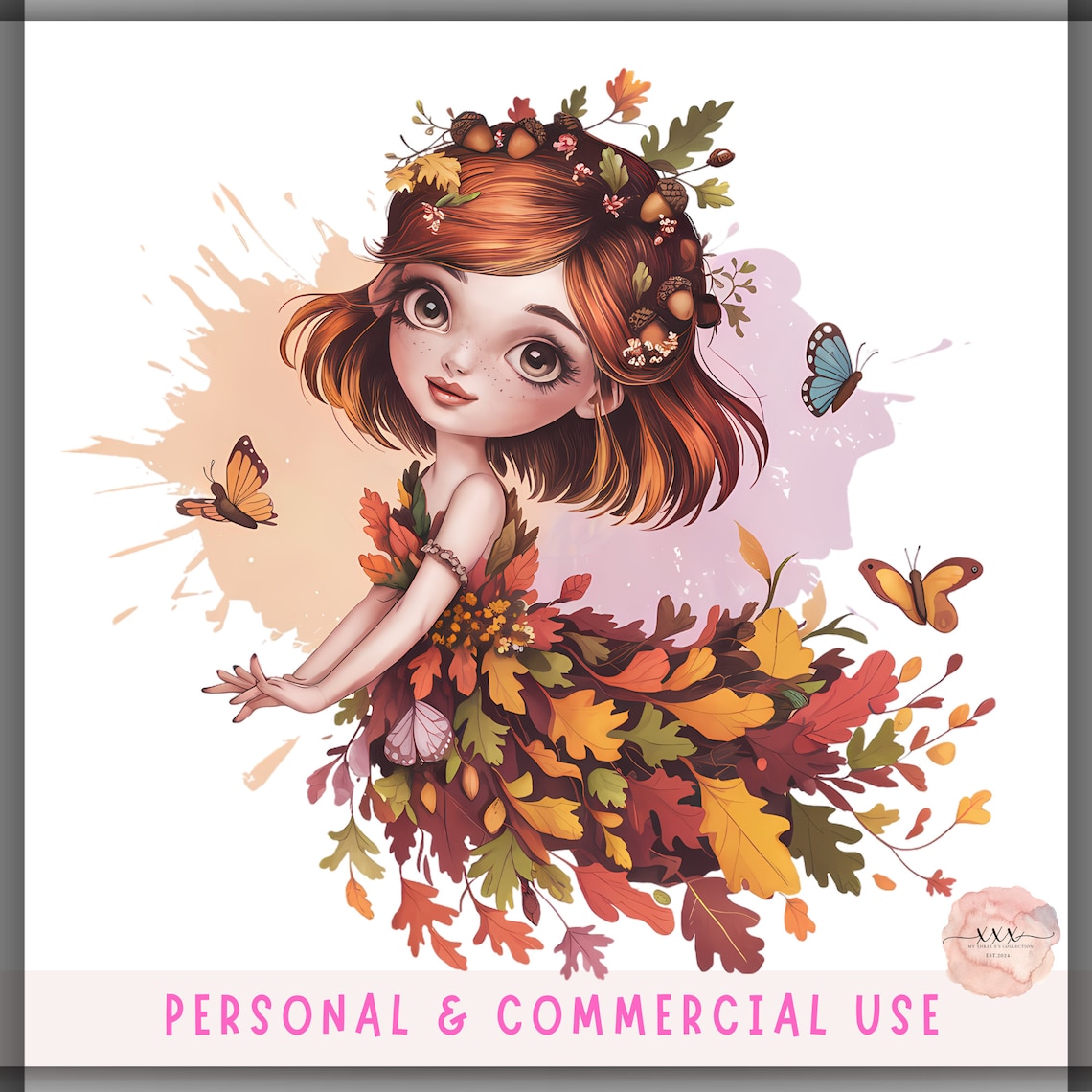 Vibrant Floral Woodland Girl Clipart Bundle | 10 PNG and 10 JPG ...