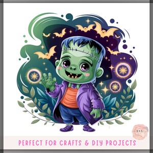 Charming Frankenstein Clipart Bundle – Adorable Halloween Monster ...