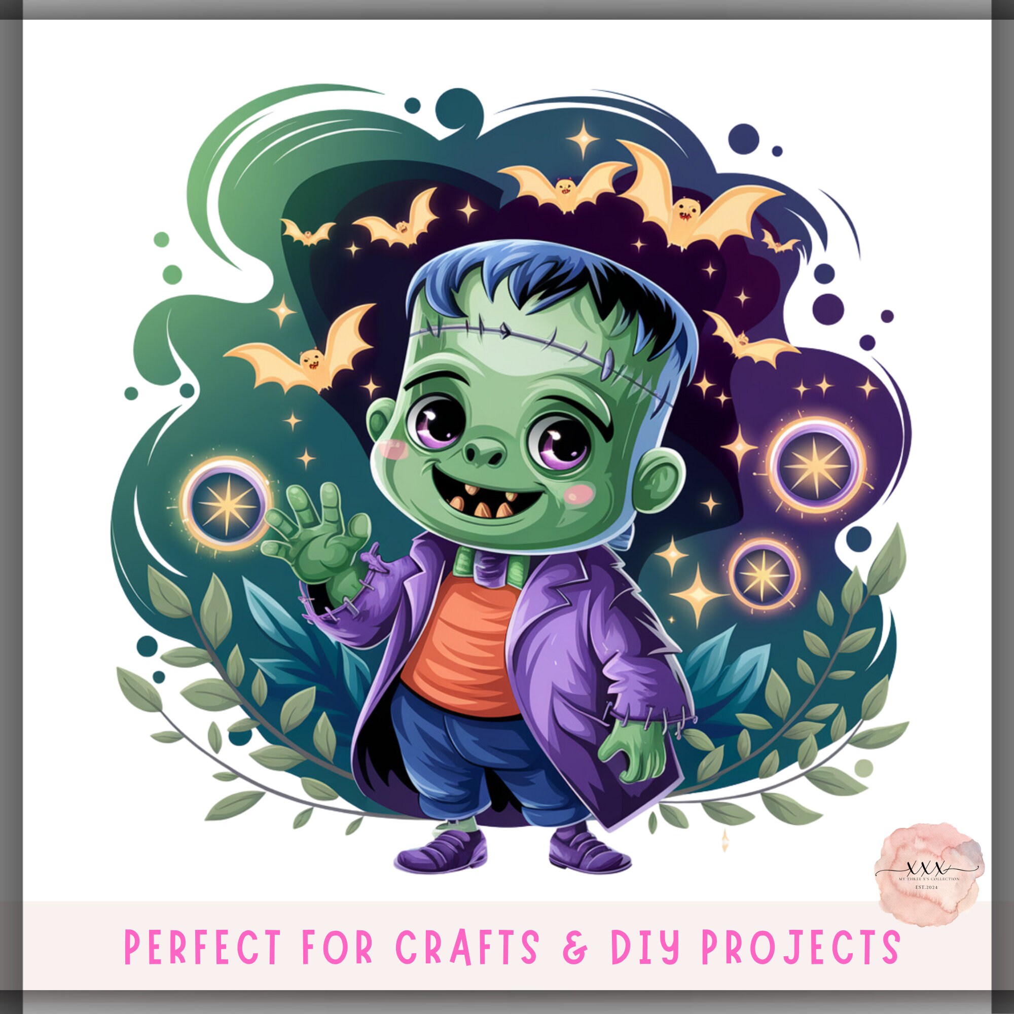 Charming Frankenstein Clipart Bundle – Adorable Halloween Monster ...