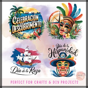 Puerto Rico Columbus Day Clipart Bundle | 12 PNG & 12 JPG | 300 DPI ...