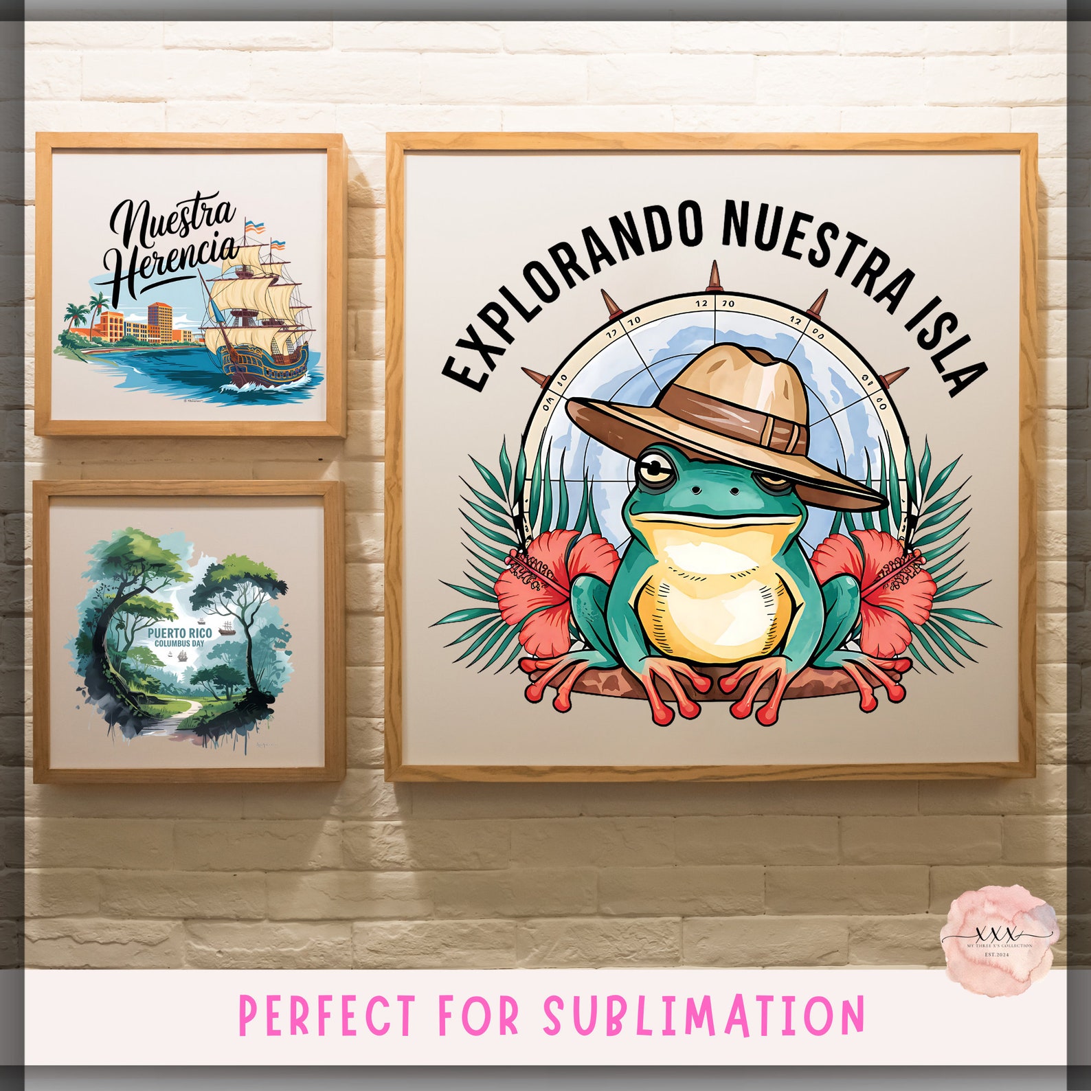 Puerto Rico Columbus Day Clipart Bundle 12 PNG & 12 JPG 300 DPI ...