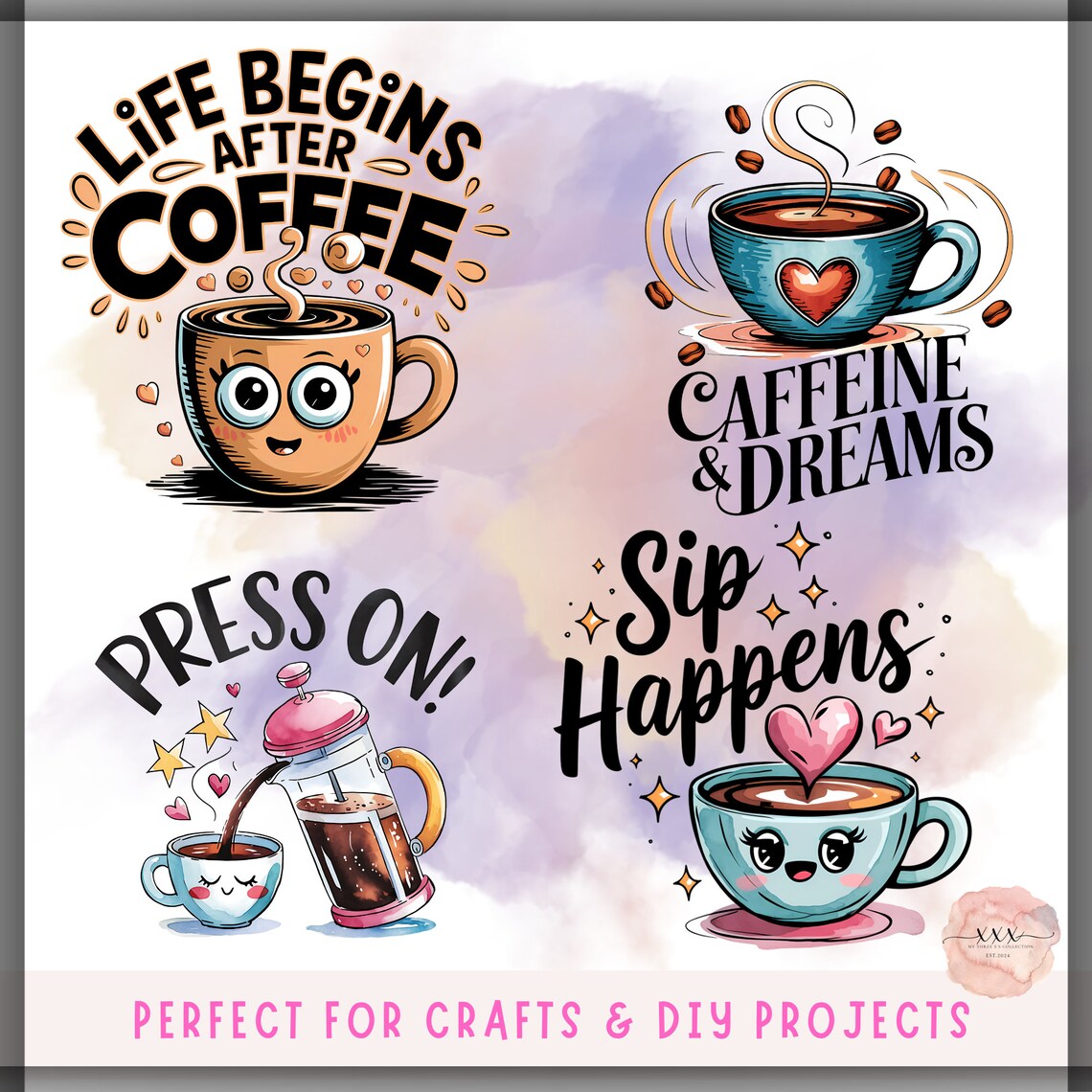 12 Caffeinated Designs for Coffee Lovers for Crafts, Sublimation, and ...