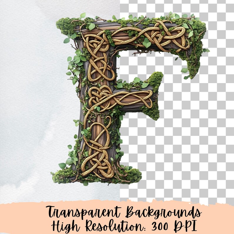 Vine Letters Clipart | A-Z & 0–9 Alphabet PNG | Twisted Botanical Font ...