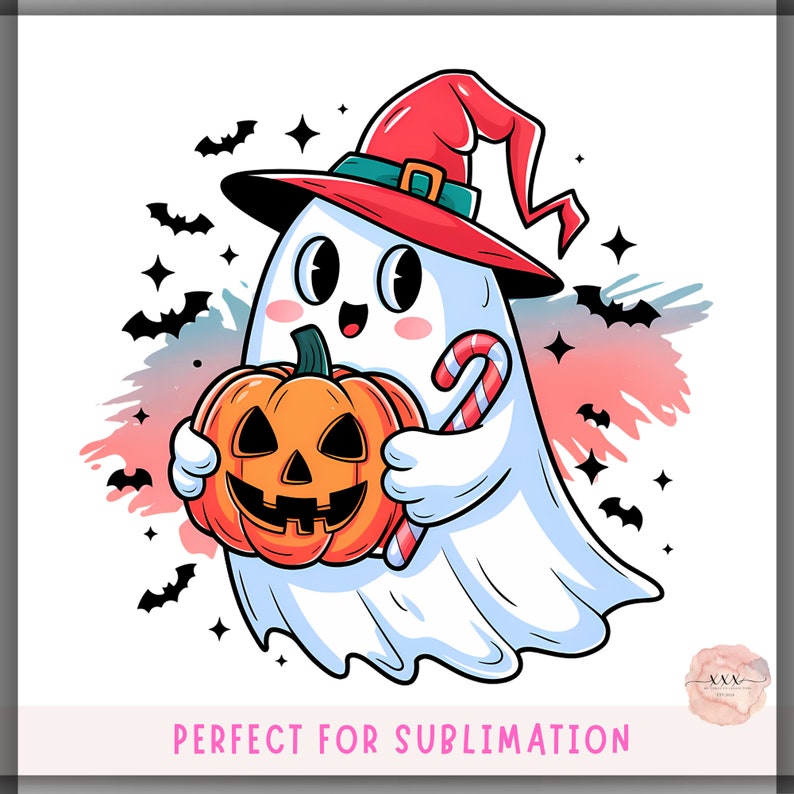 Adorable Halloween Ghost Clipart Set | Cute Kawaii Ghost With Pumpkins ...