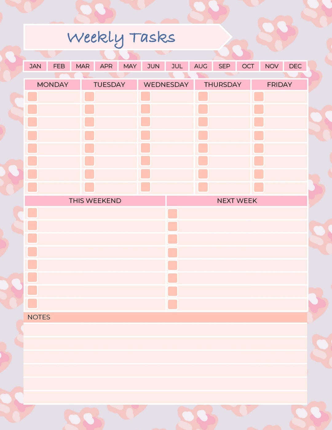 Printable Weekly Planner Pages - Etsy