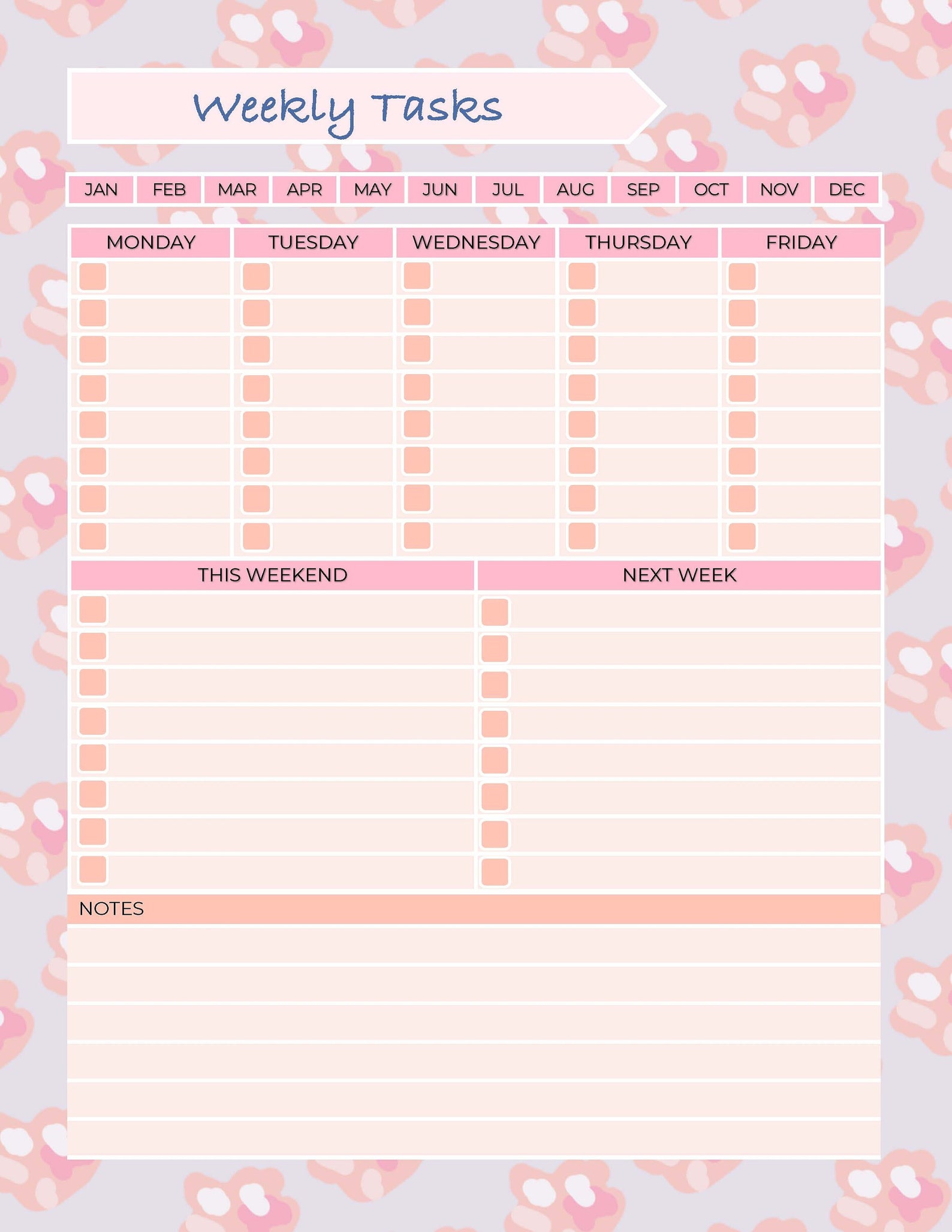Printable Weekly Planner Pages - Etsy