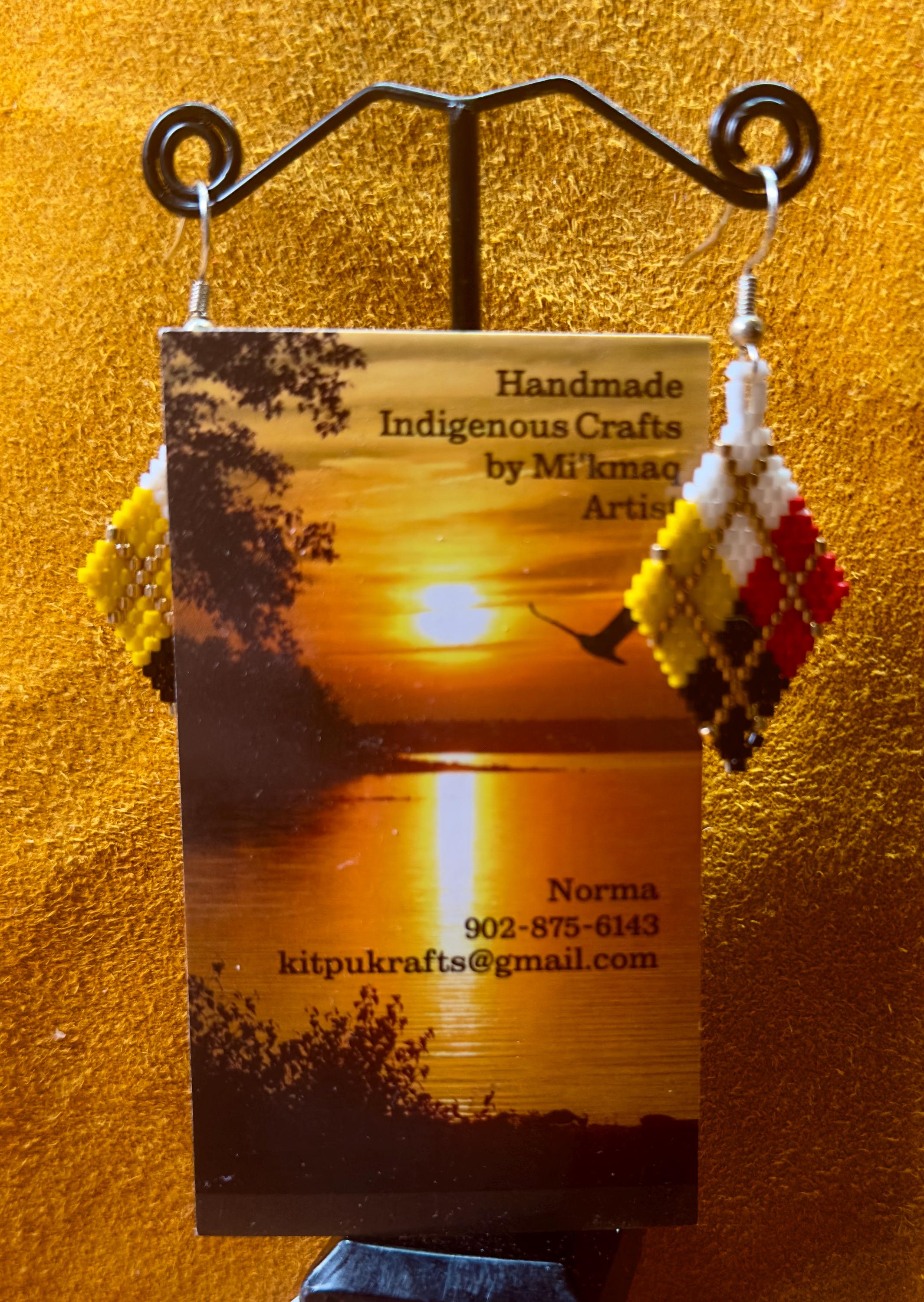 Mi'kmaq Seed Bead Dangle Indigenous Handmade Earrings - Etsy