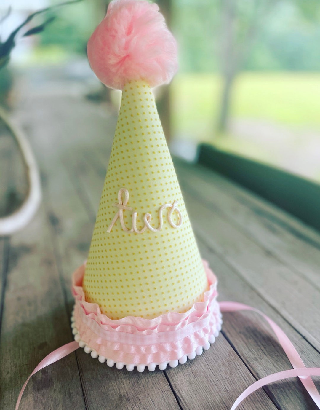 CUSTOM Party Hat Yellow Dot - Etsy