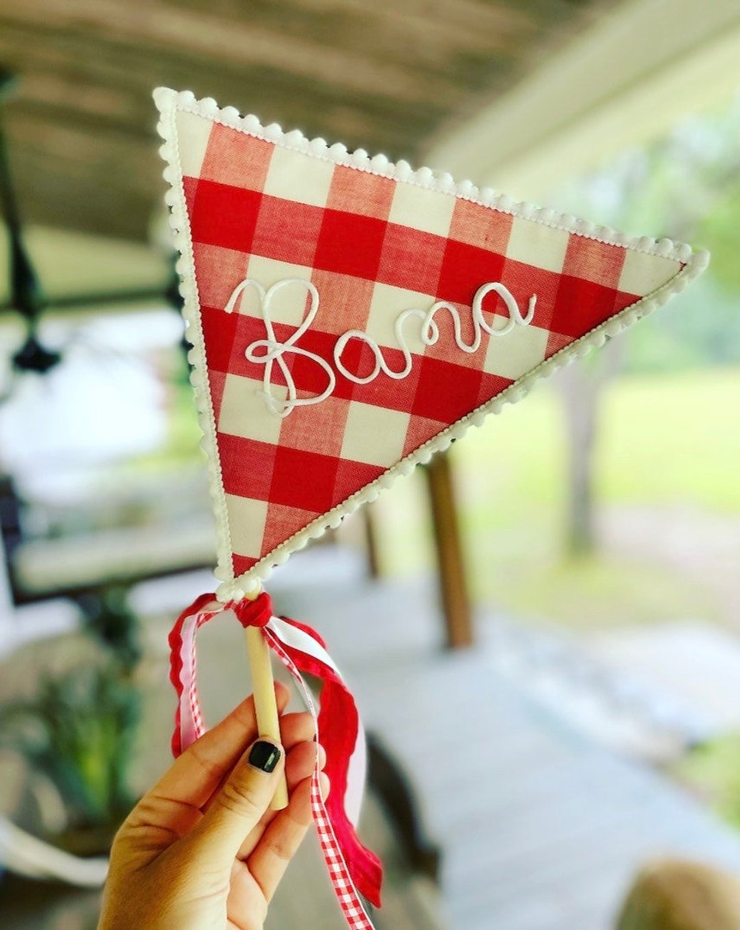 CUSTOM Pennant Flag Red Buffalo Check - Etsy