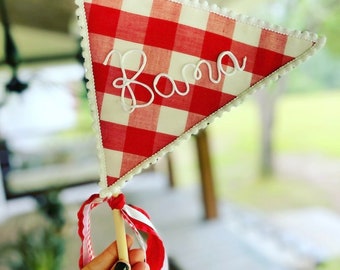 CUSTOM Pennant Flag Maroon Buffalo Check - Etsy