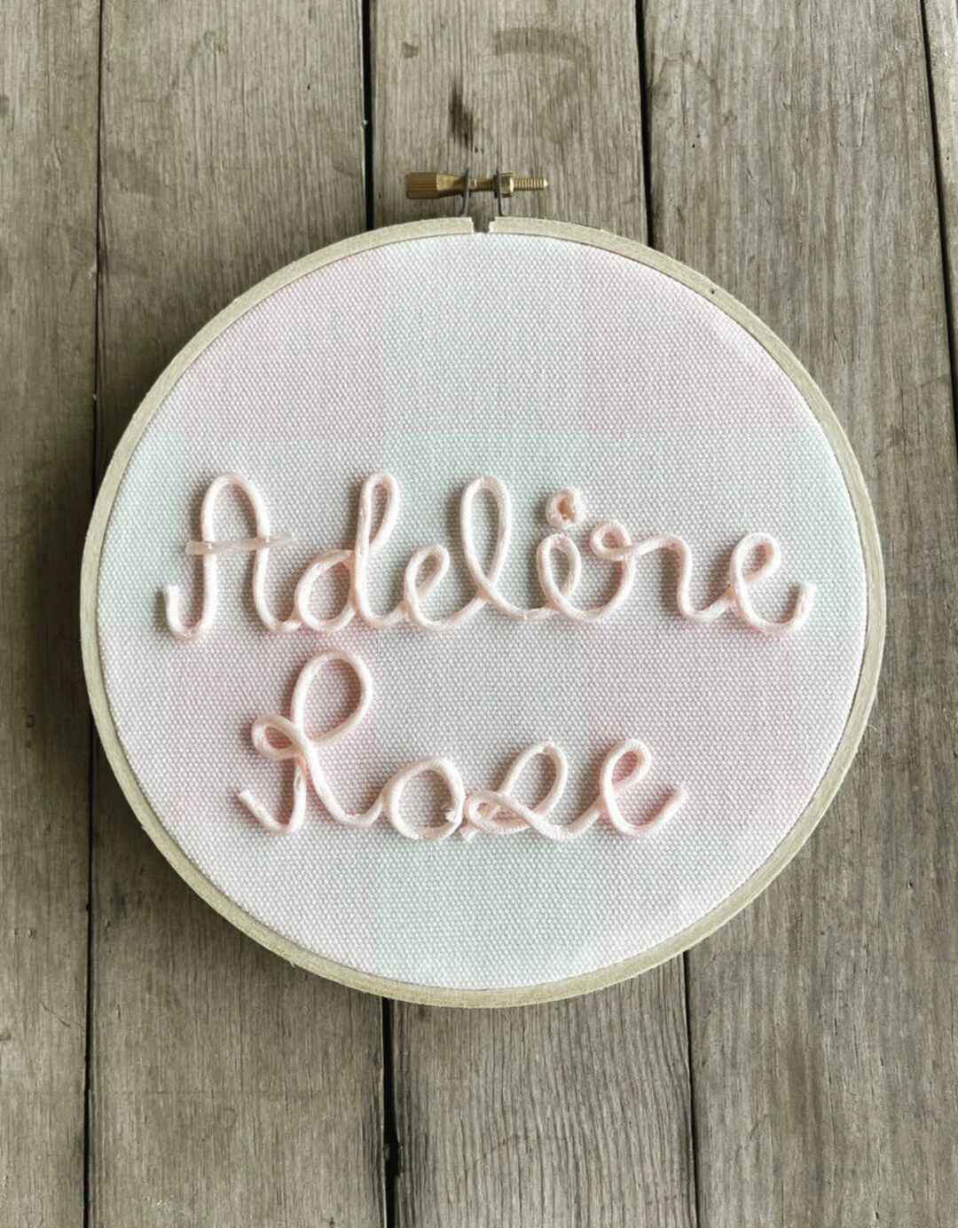 CUSTOM 6 Inch Nameplate Light Pink Buffalo Check - Etsy