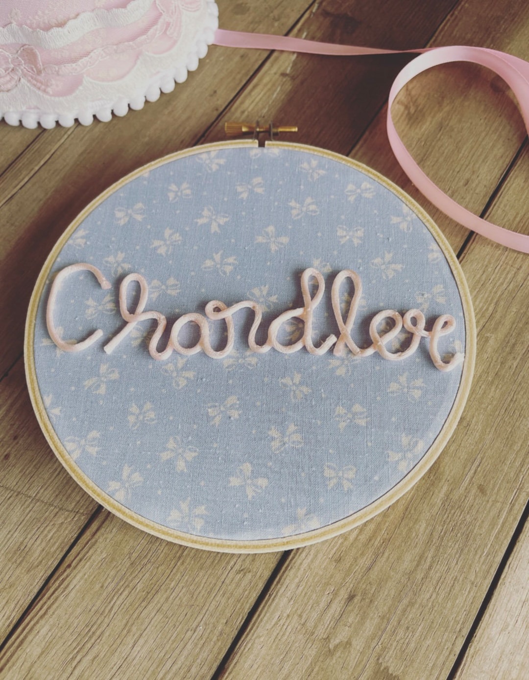 CUSTOM 6 Inch Nameplate Light Blue Bow - Etsy