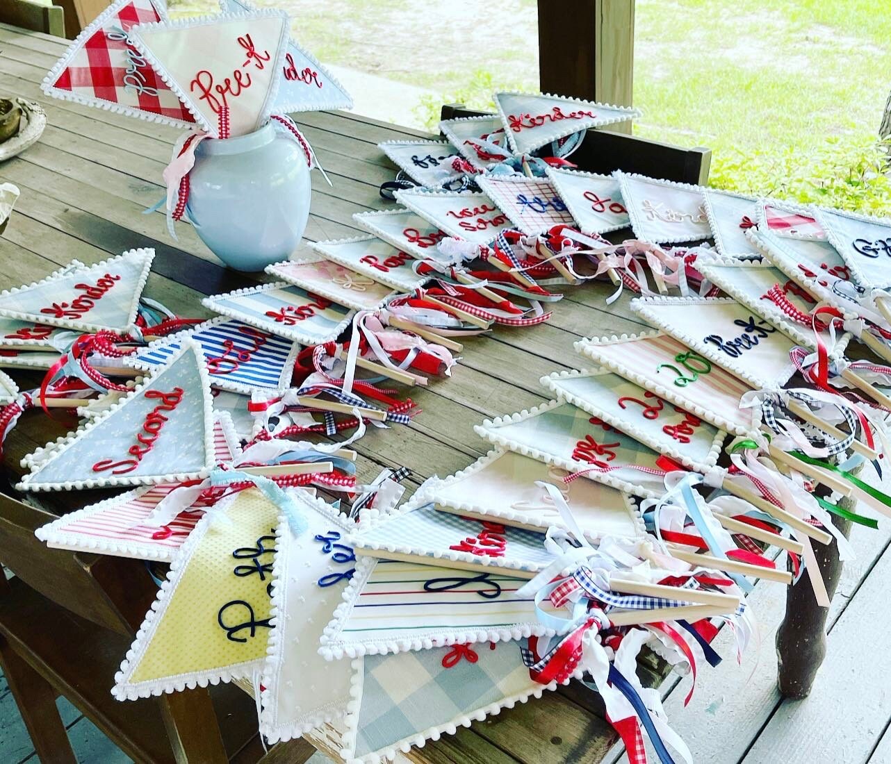 CUSTOM Pennant Flag Red Polka Dot - Etsy