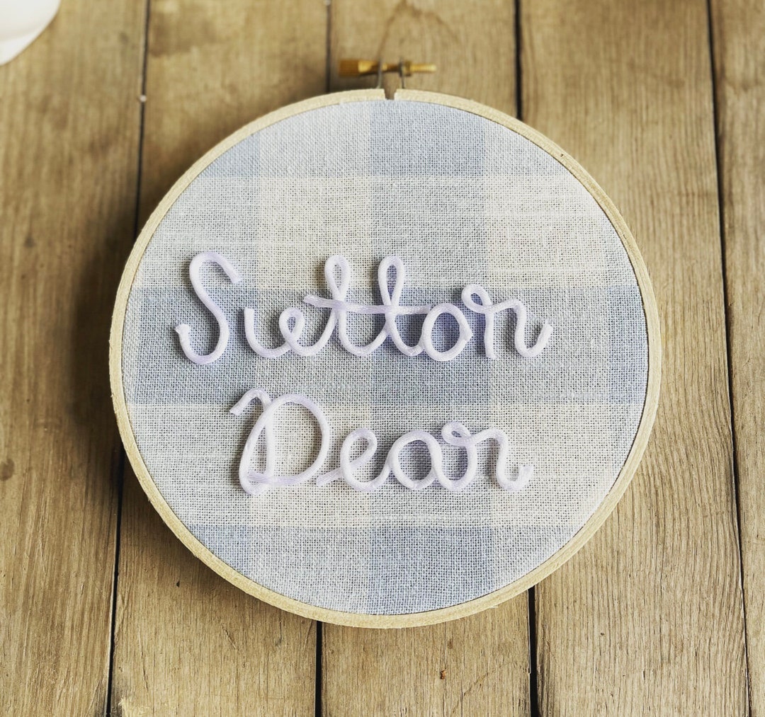 CUSTOM 6 Inch Nameplate Light Blue Buffalo Check - Etsy