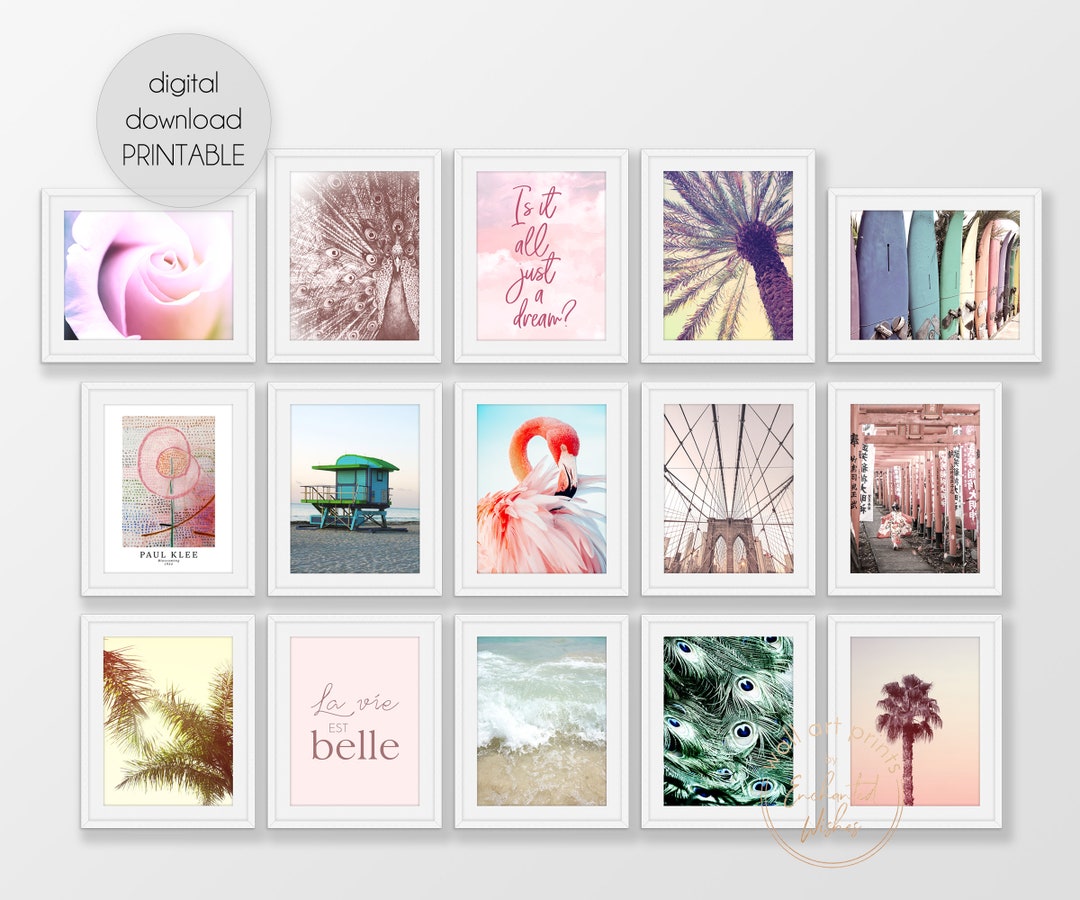 Aesthetic Gallery Wall Print Printables Set of 15, Eclectic Wall Art ...