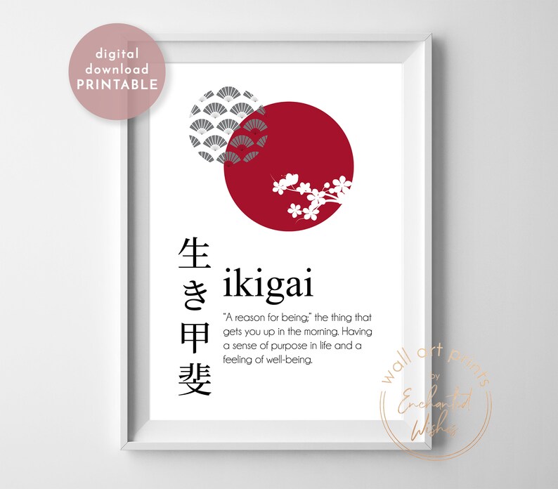 Ikigai Print PRINTABLE Ikigai Definition Print Japanese Wall - Etsy UK