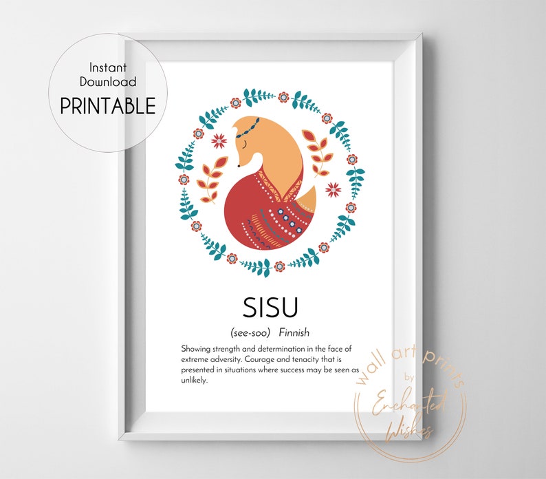 Sisu Definition Print PRINTABLE Nordic Wall Art Scandinavian - Etsy