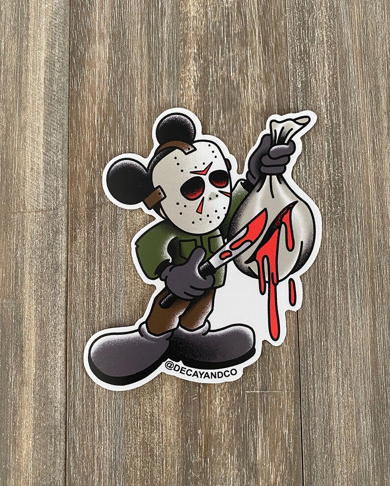 Mickey Voorhees Mickey Mouse Vinyl Sticker Art Print Horror Jason ...
