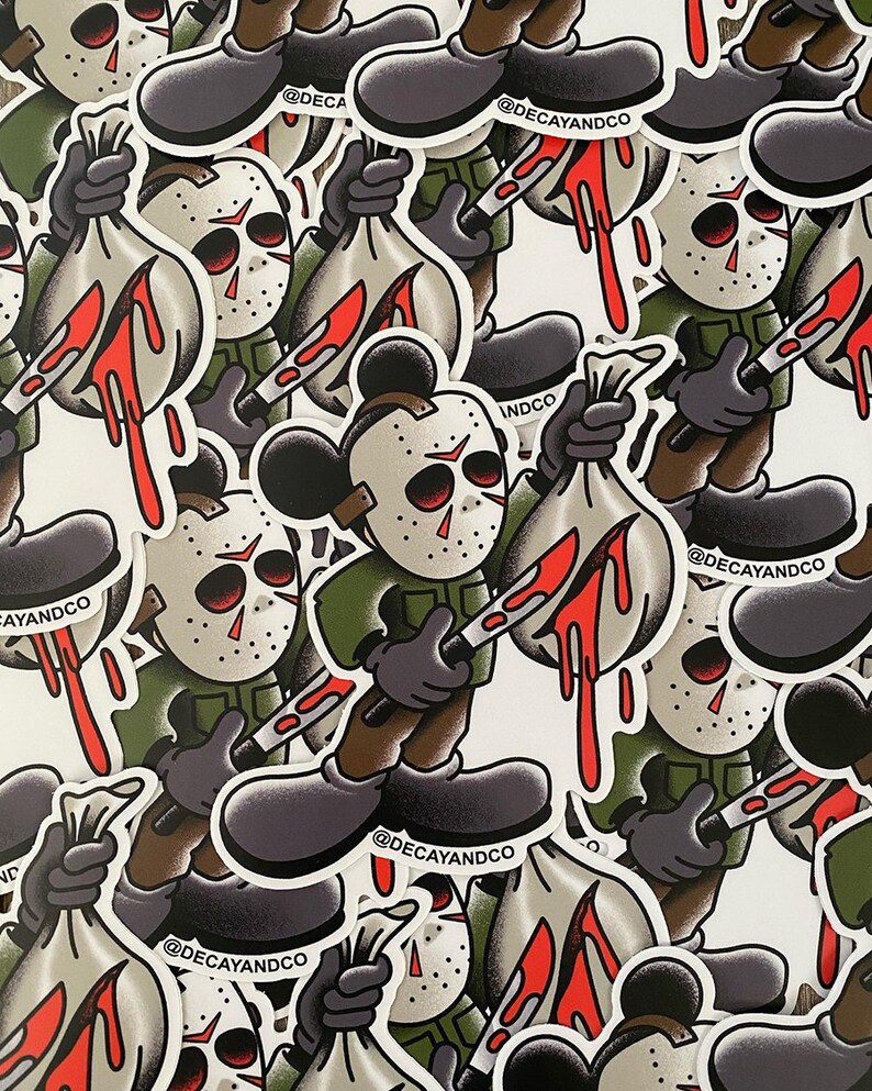 Mickey Voorhees Mickey Mouse Vinyl Sticker Art Print Horror Jason ...
