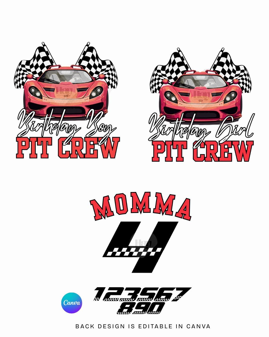 Custom Race Car Family Matching Design Templates | Instant Download ...