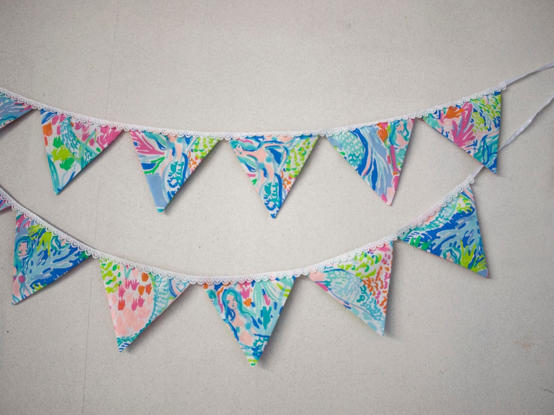Fabric Flag Garland, Flag Banner, Bunting Kids Room, Dorm Room ...