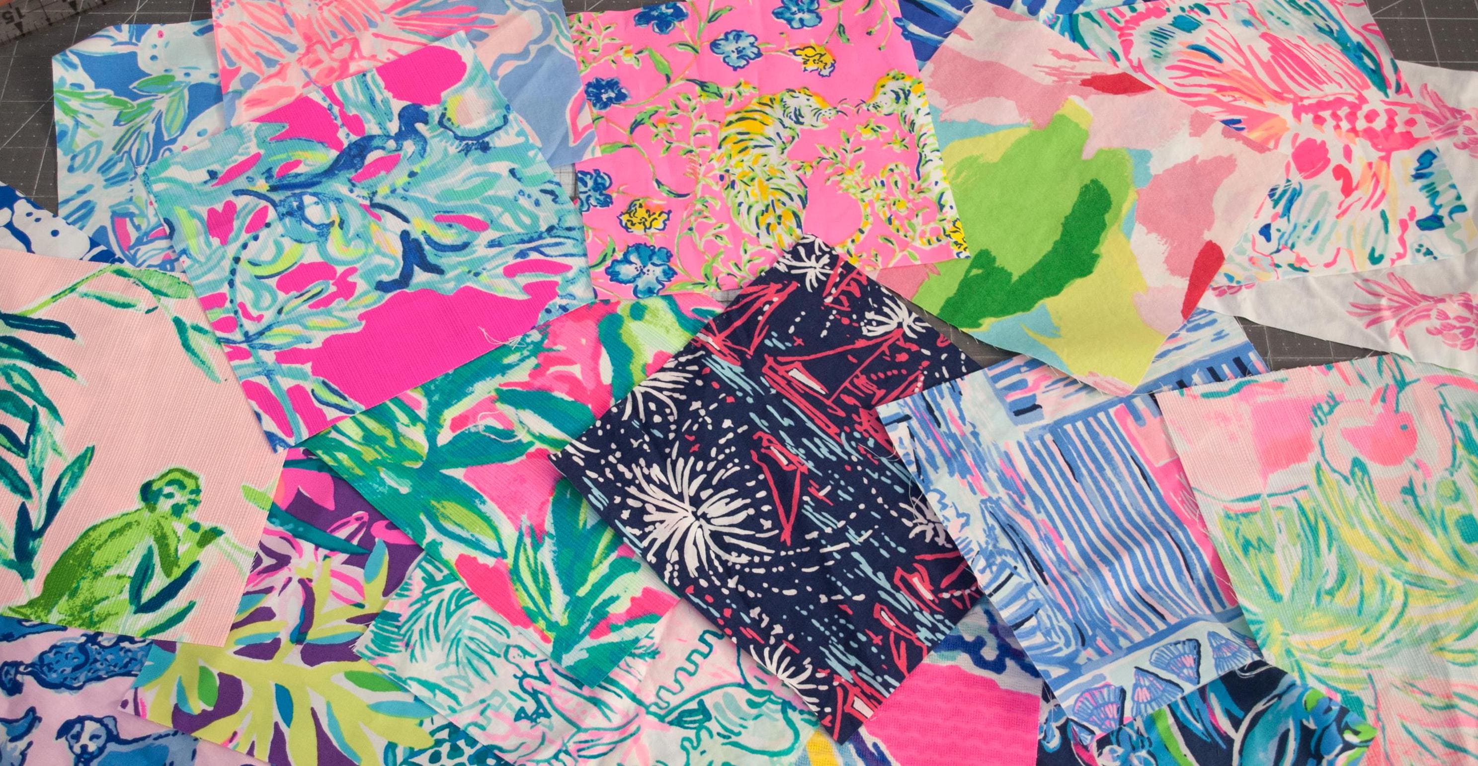 Choose Your Colors! 6-piece Set of 9"x9" Fabric - Mermaid, Pink Orchids ...