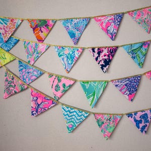 Fabric Flag Garland, Flag Banner, Bunting Kids Room, Dorm Room ...