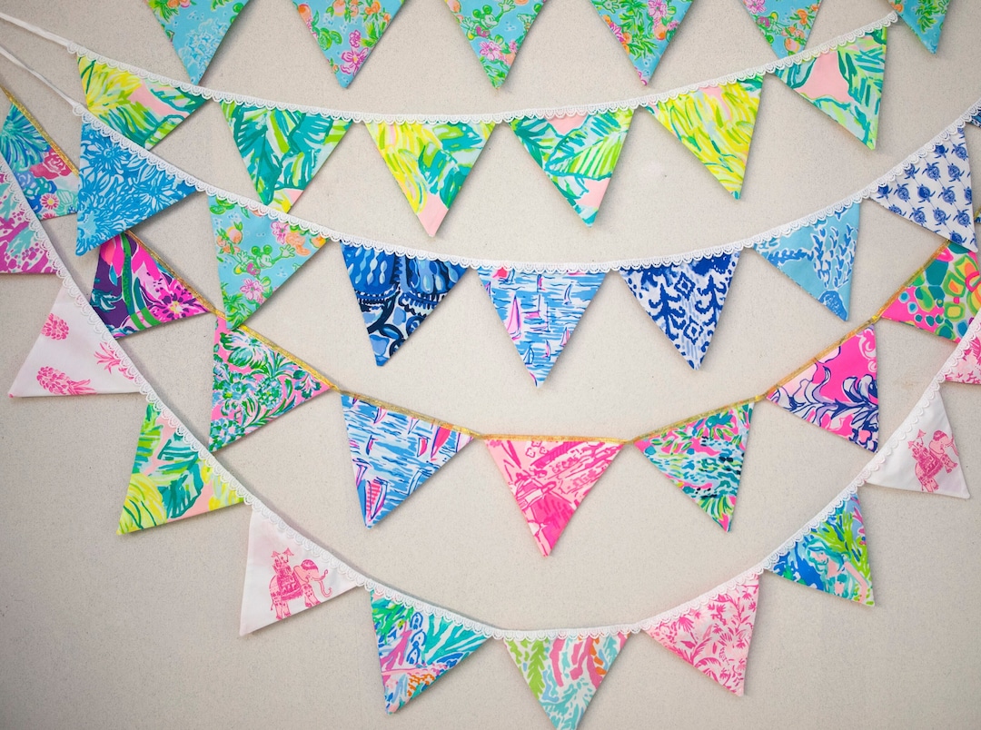 Fabric Flag Garland, Flag Banner, Bunting Kids Room, Dorm Room ...