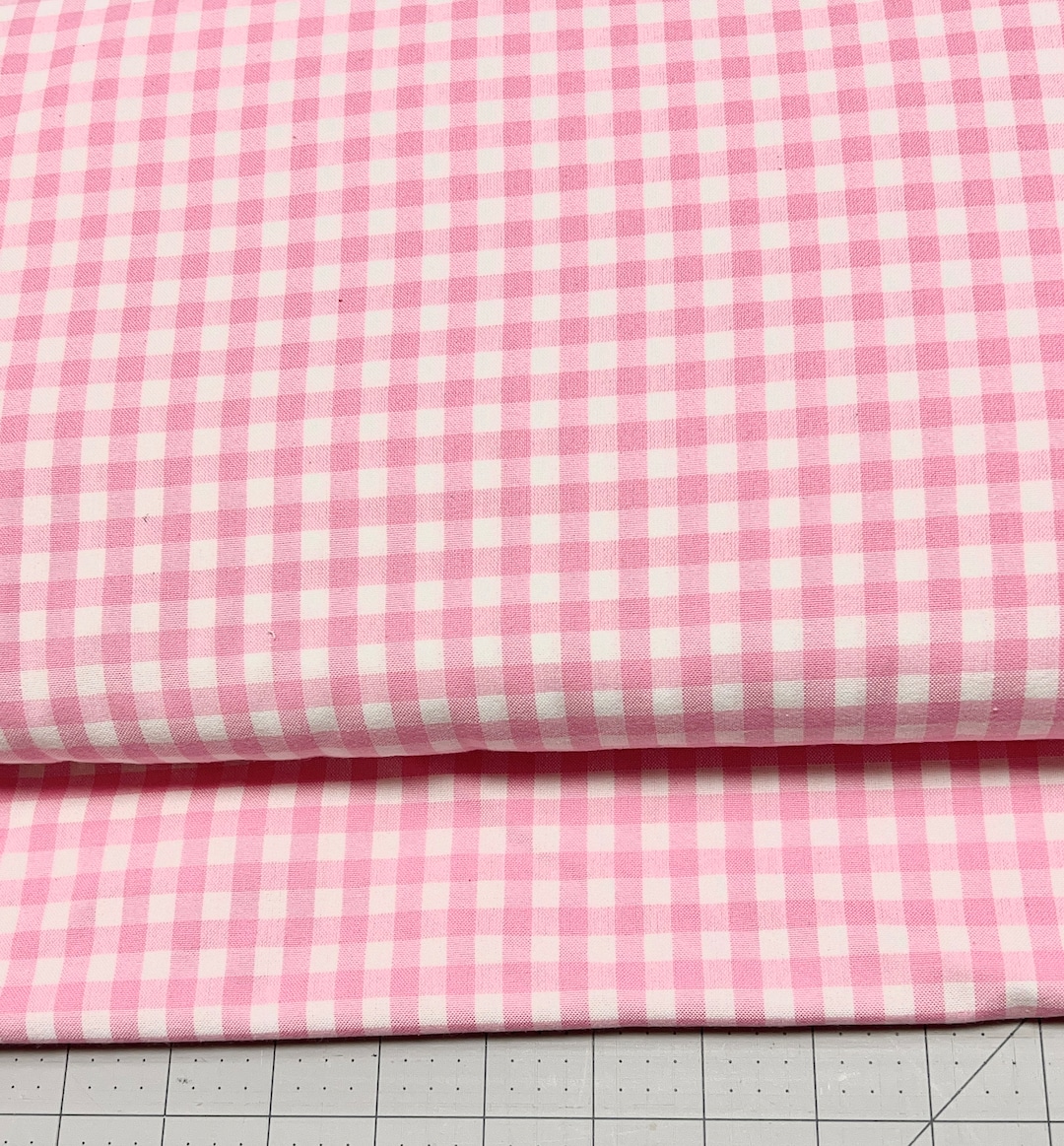 1 YRD - 1/4" Carolina Gingham Fabric - Candy Pink - Plaid Yarn Dyed ...