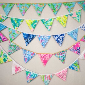 Fabric Flag Garland, Flag Banner, Bunting Kids Room, Dorm Room ...